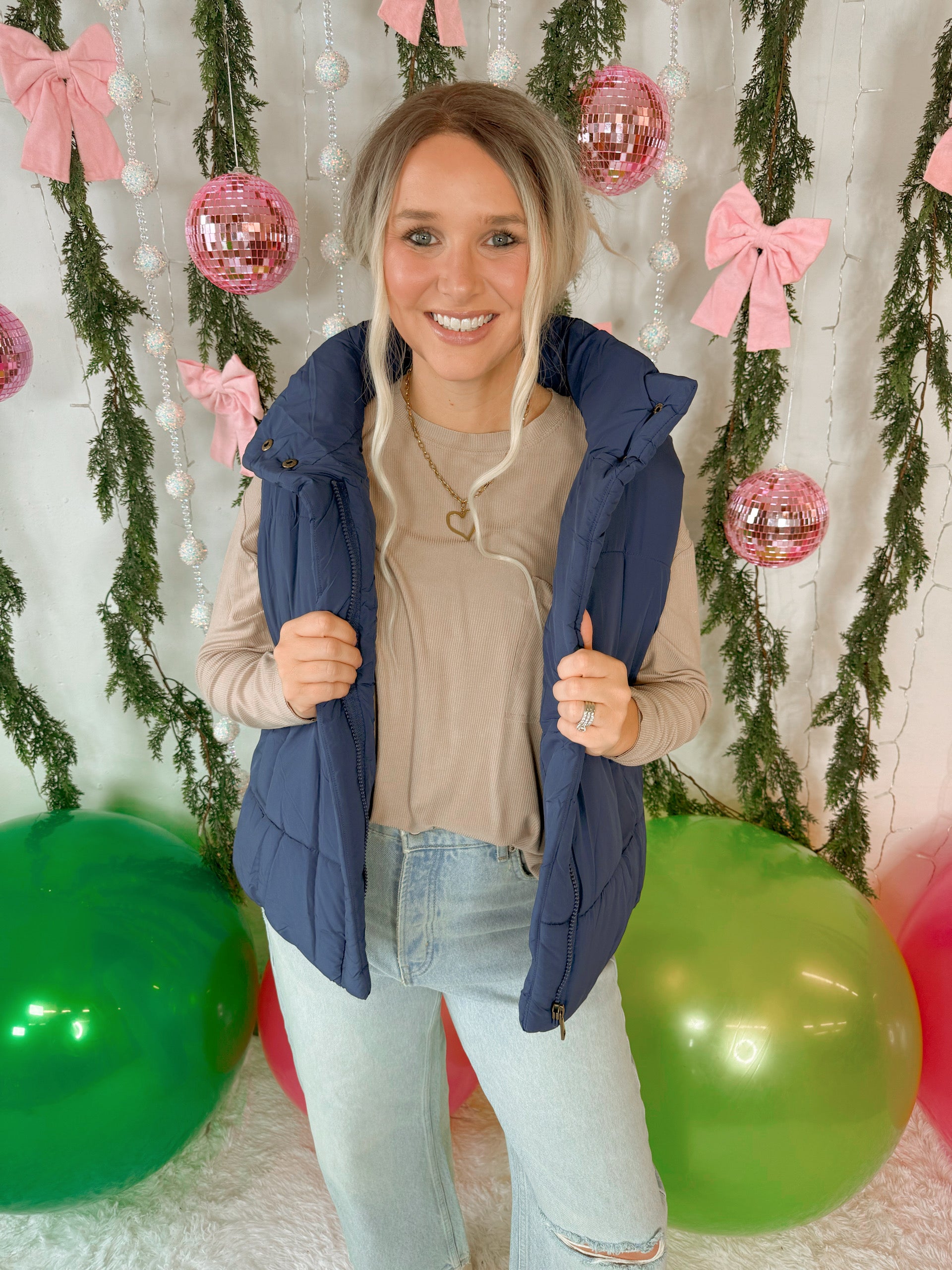 Wayne Puffer Vest in Navy – Olive & Ave Clothing Boutique