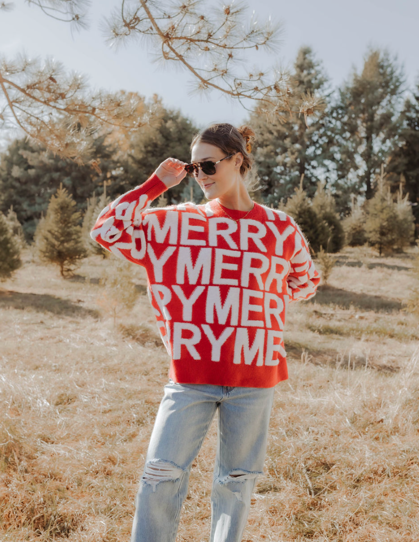 Merry Sweater in Red & White – Olive & Ave Clothing Boutique